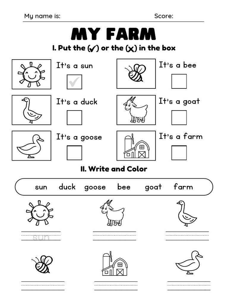 Farm Animals and Nature Activities | PDF