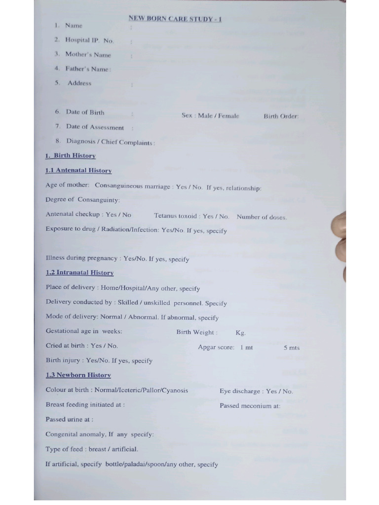 New Born Care Study | PDF