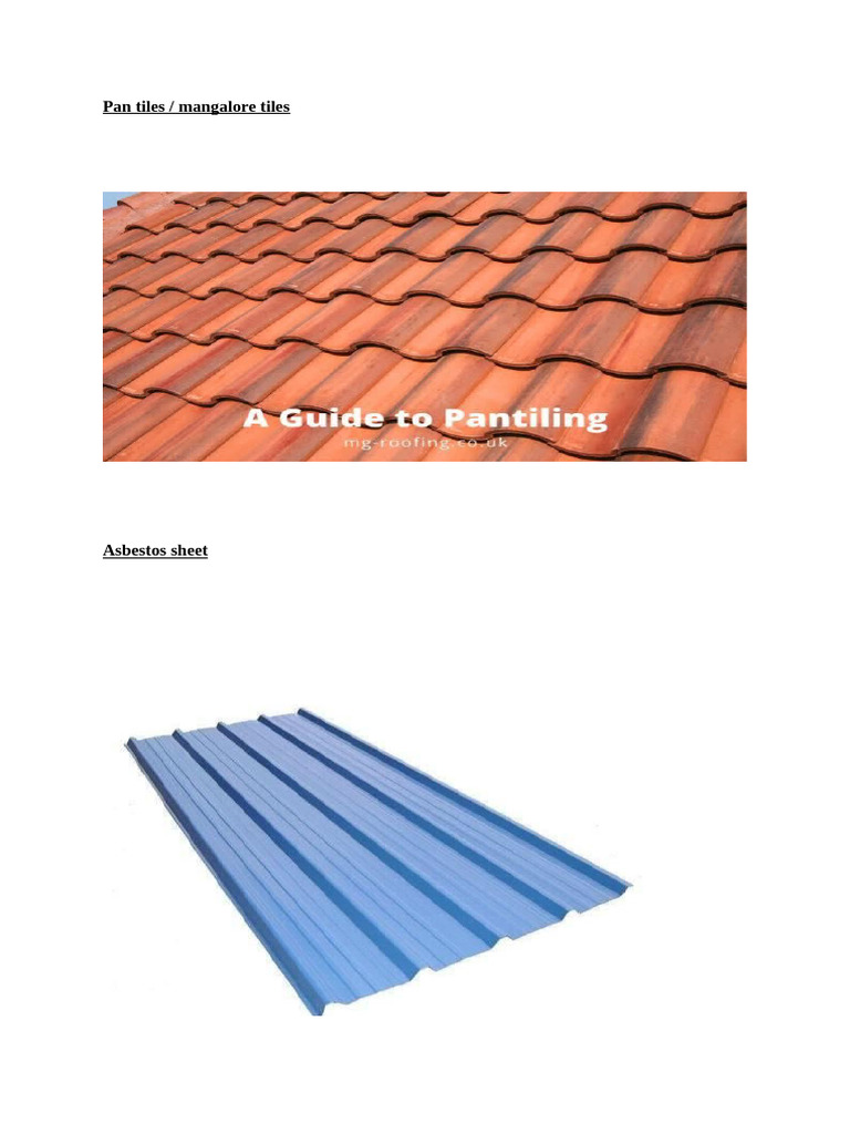 Pan Tiles / Mangalore Tiles | PDF