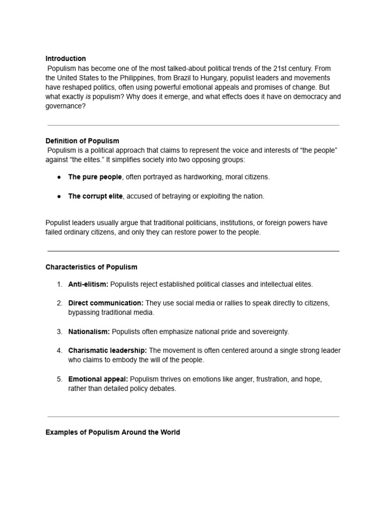 Understanding Populism_ a Modern Political Phenomenon | PDF | Populism ...