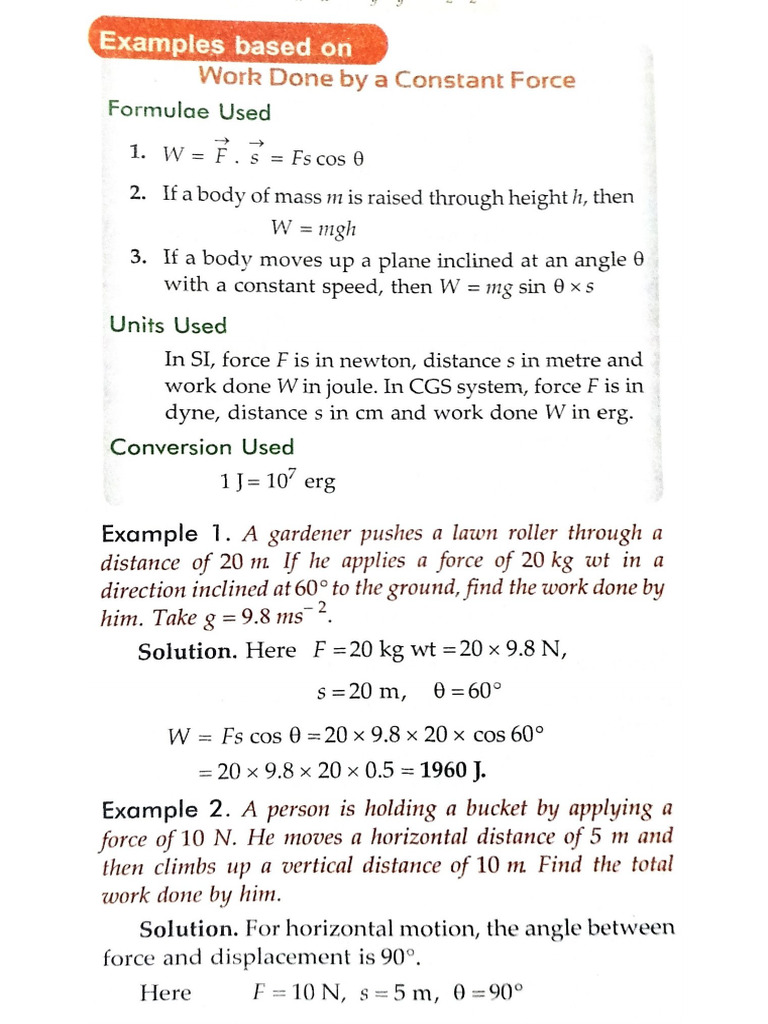 Based On Work Done by Constant Force | PDF