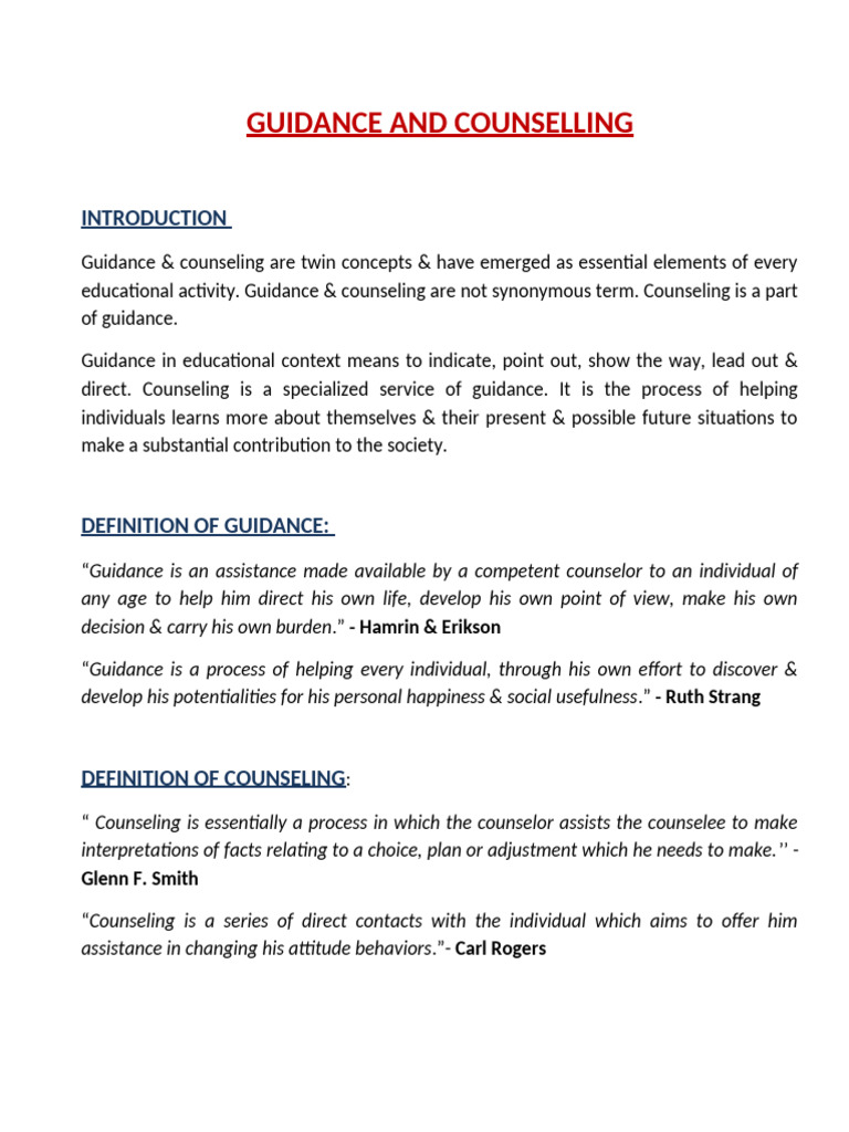 Understanding Guidance and Counseling | PDF | Psychotherapy ...