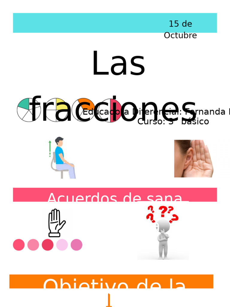 Presentación Educativa de Las Fracciones, Simple y Colorida | PDF
