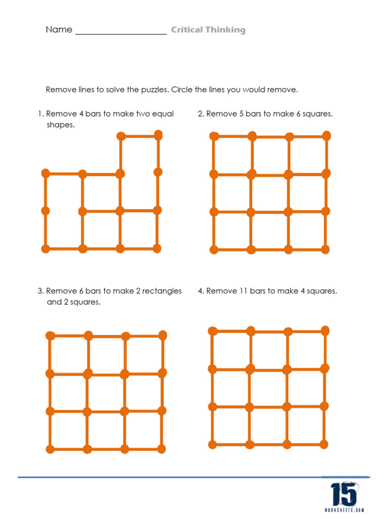 Critical Thinking Puzzles Worksheets | PDF