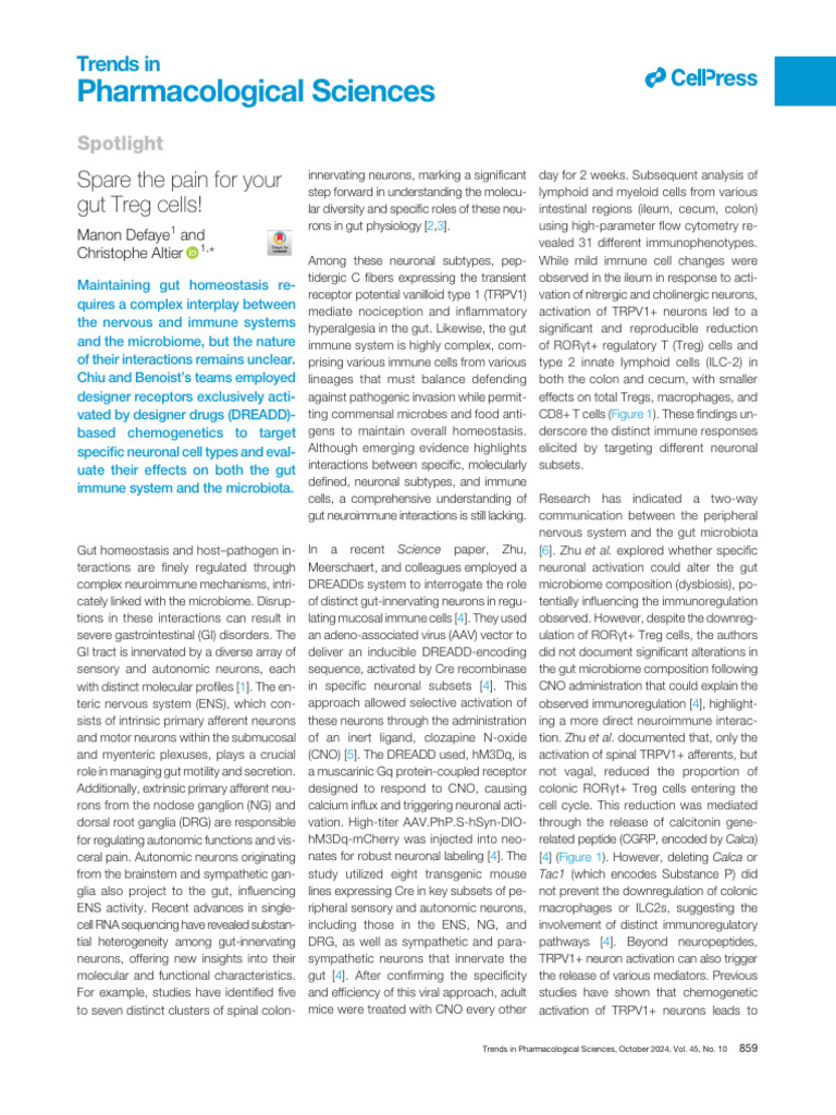 Spare The Pain For Your Gut Treg Cells! - 2024 - Tips | PDF | Autonomic ...