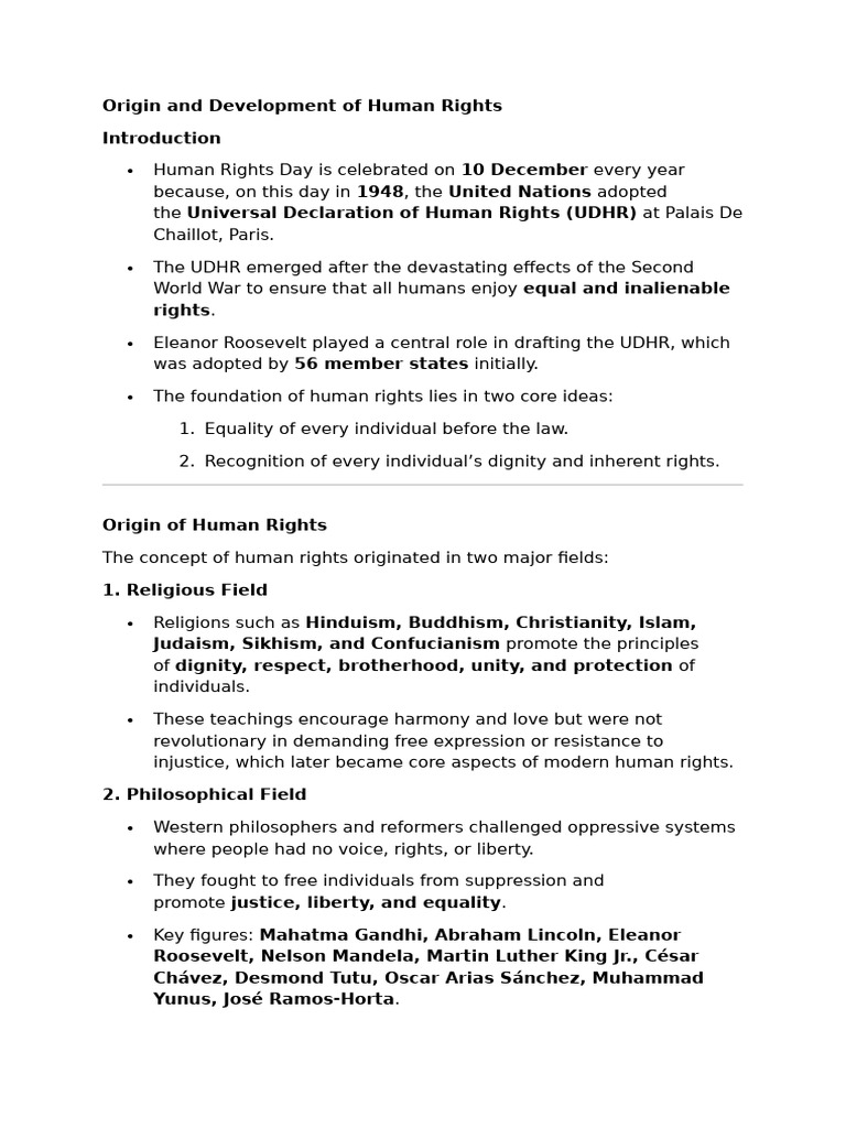 History and Evolution of Human Rights | PDF | Human Rights | Democracy