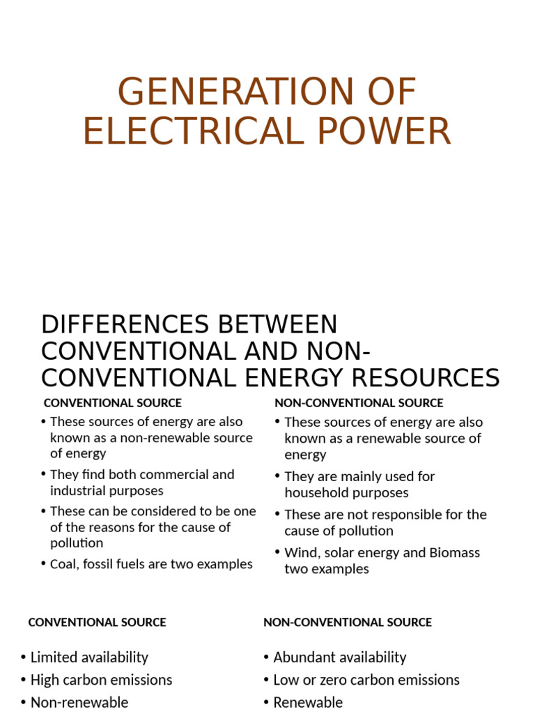 Generation of Electrical Power | PDF