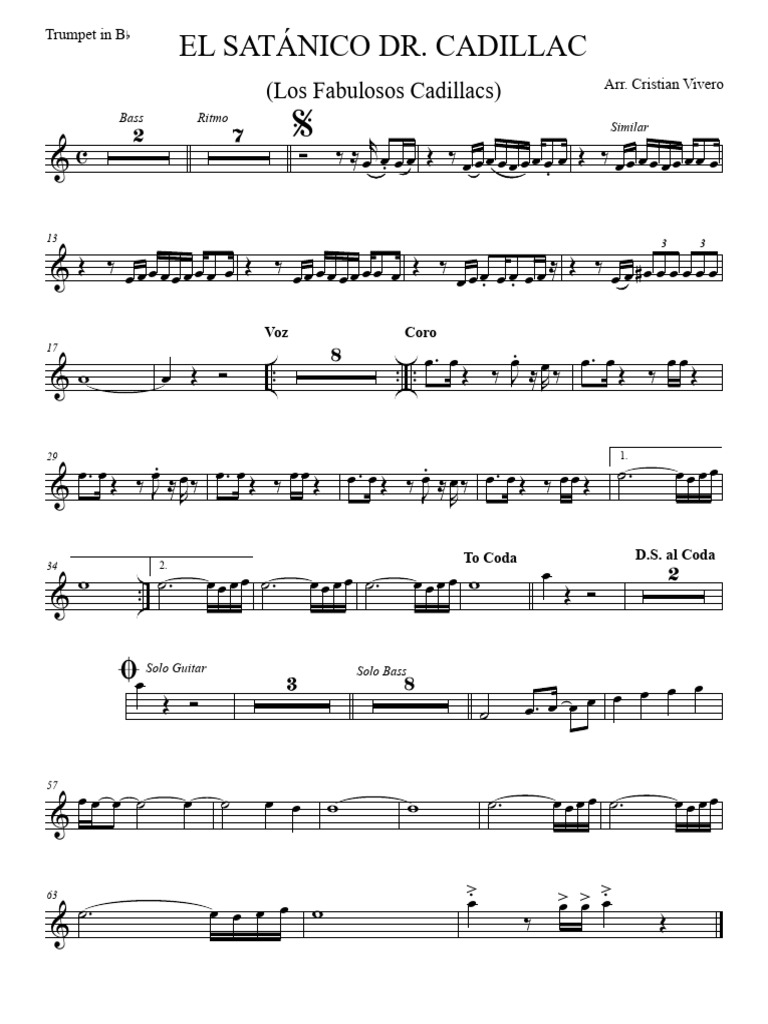 El Satánico Dr. Cadillac Arrangement | PDF
