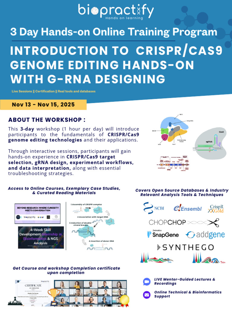 CRISPR/Cas9 Online Workshop 2025 | PDF | Crispr | Life Sciences
