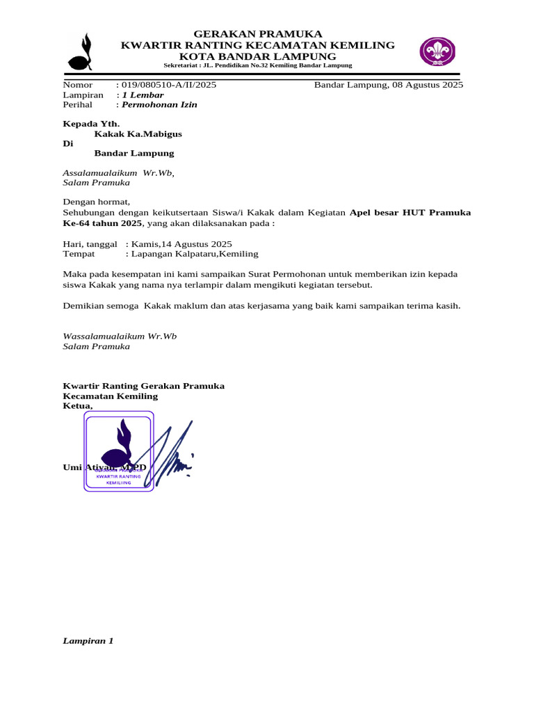 Surat Dispen DKR (1) - 1 | PDF