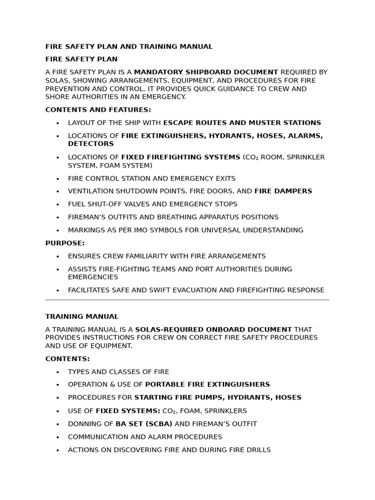 Ship Fire Safety Plan & Training Guide | PDF