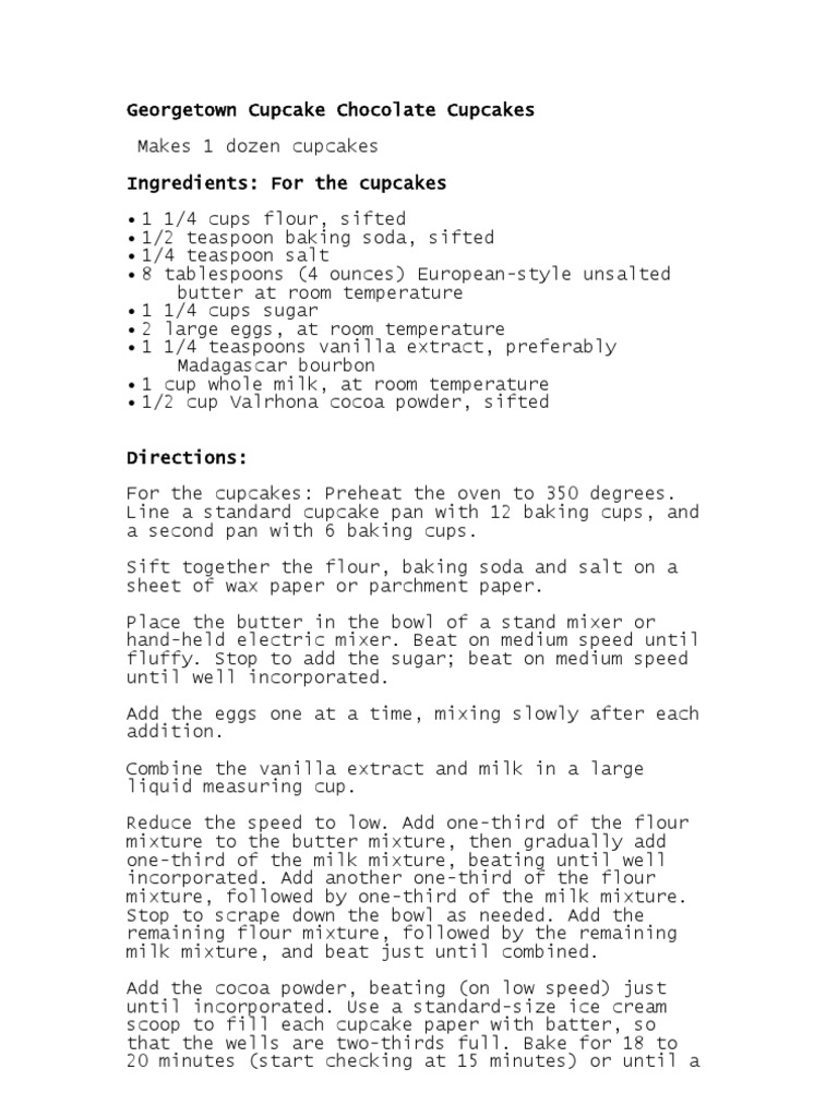DC Cupcakes Recipe | PDF | Cupcake | Teaspoon