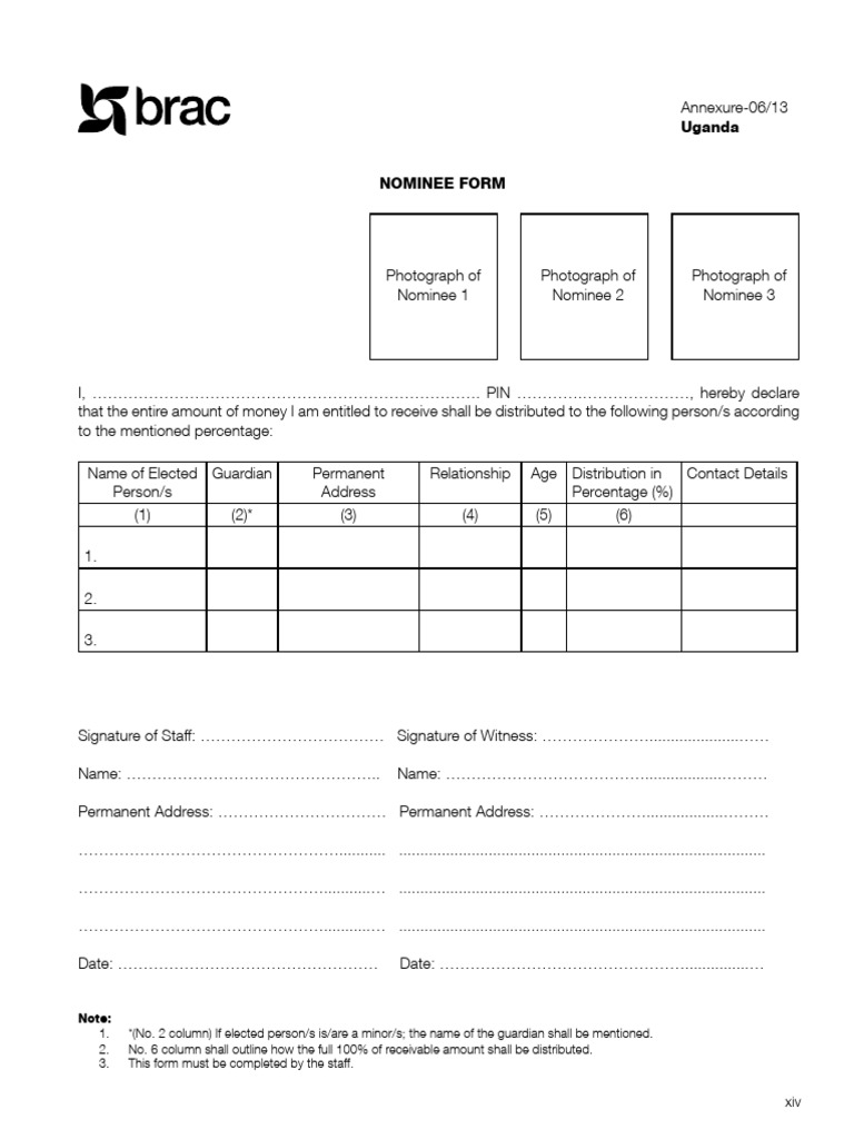 How to Fill Nominee Form | PDF