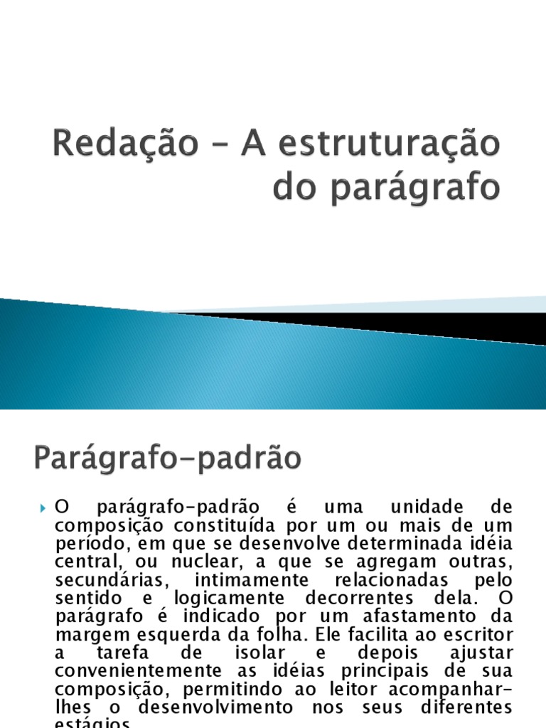 Estrutura e Tipos de Parágrafos na Redação | PDF | Livros | Argumento