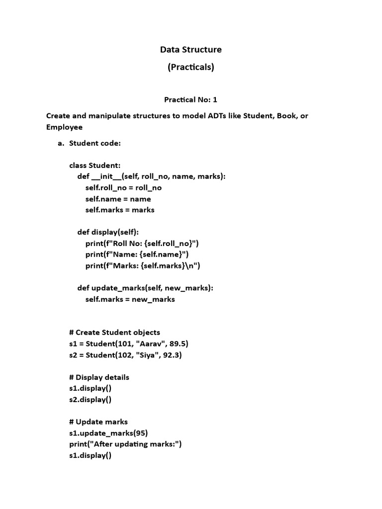 Data Structure Practicals | PDF | Queue (Abstract Data Type) | Computer ...