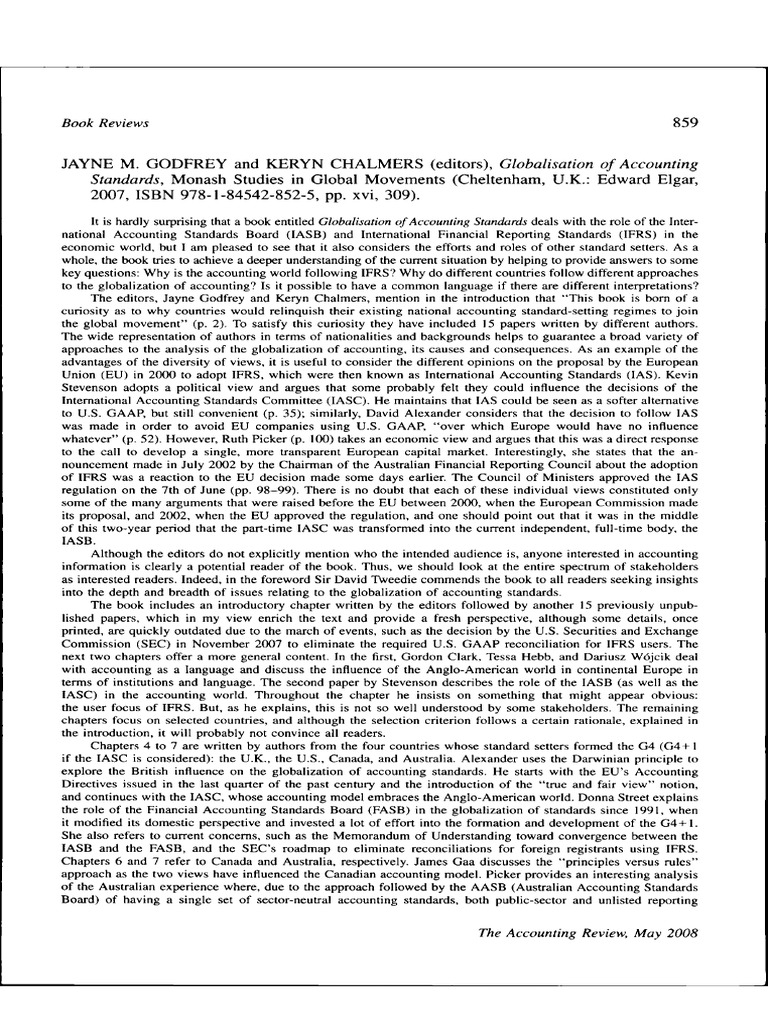 Globalisation of Accounting Standards | PDF