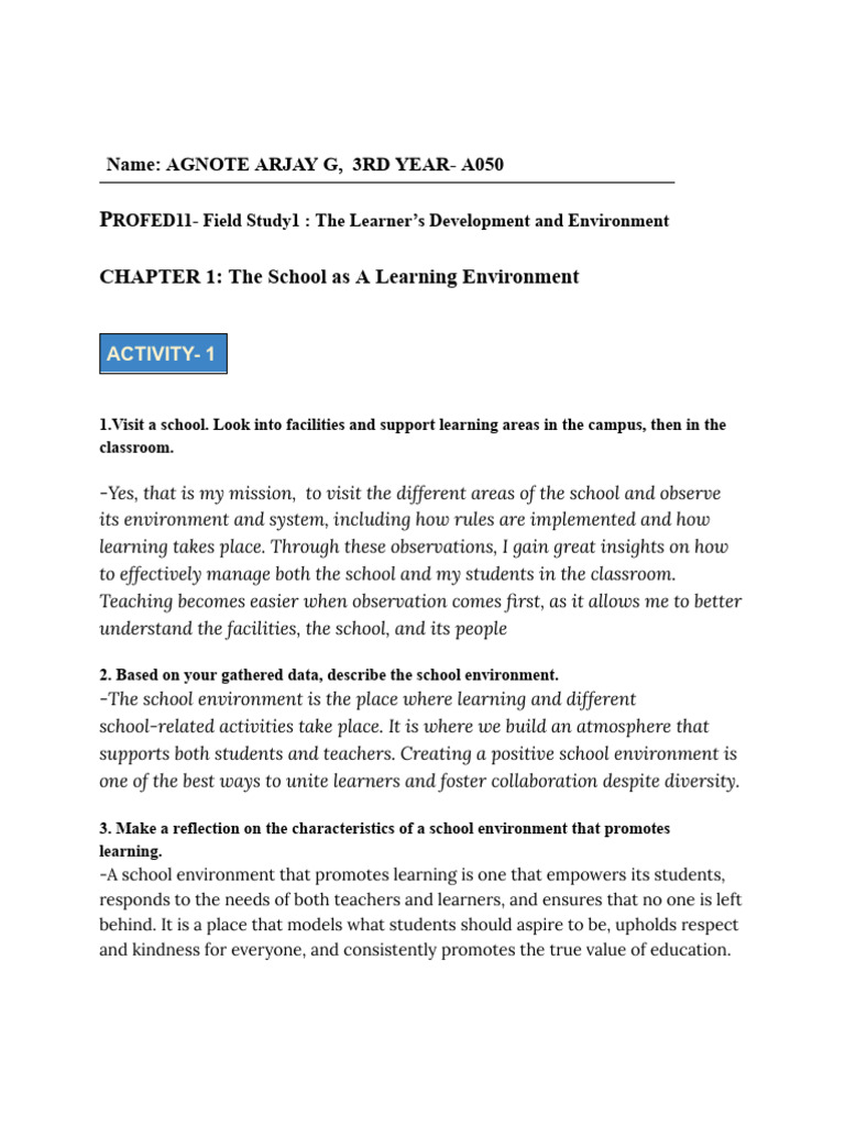 AGNOTE - Chapter 1, Activities 1 and 2 Workbook. | PDF | Learning ...