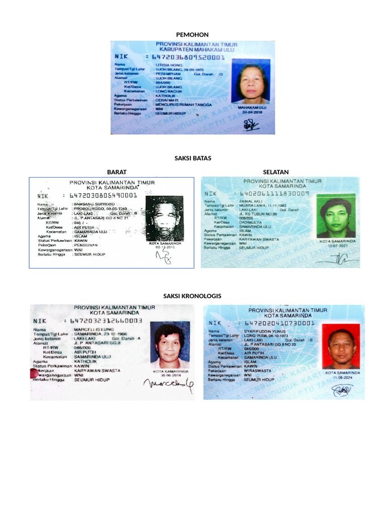 Foto Copy Ktp Pemohon Dan Para Saksi | PDF