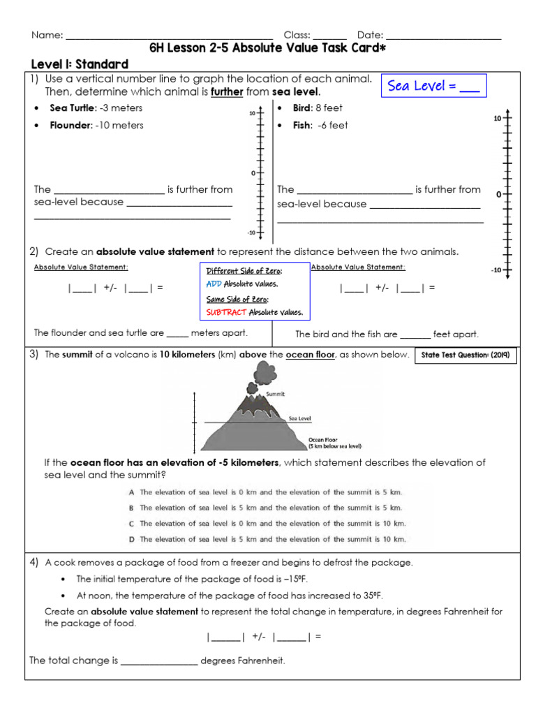 6H 2-5 TCS Absolute Value | PDF | Sea Level