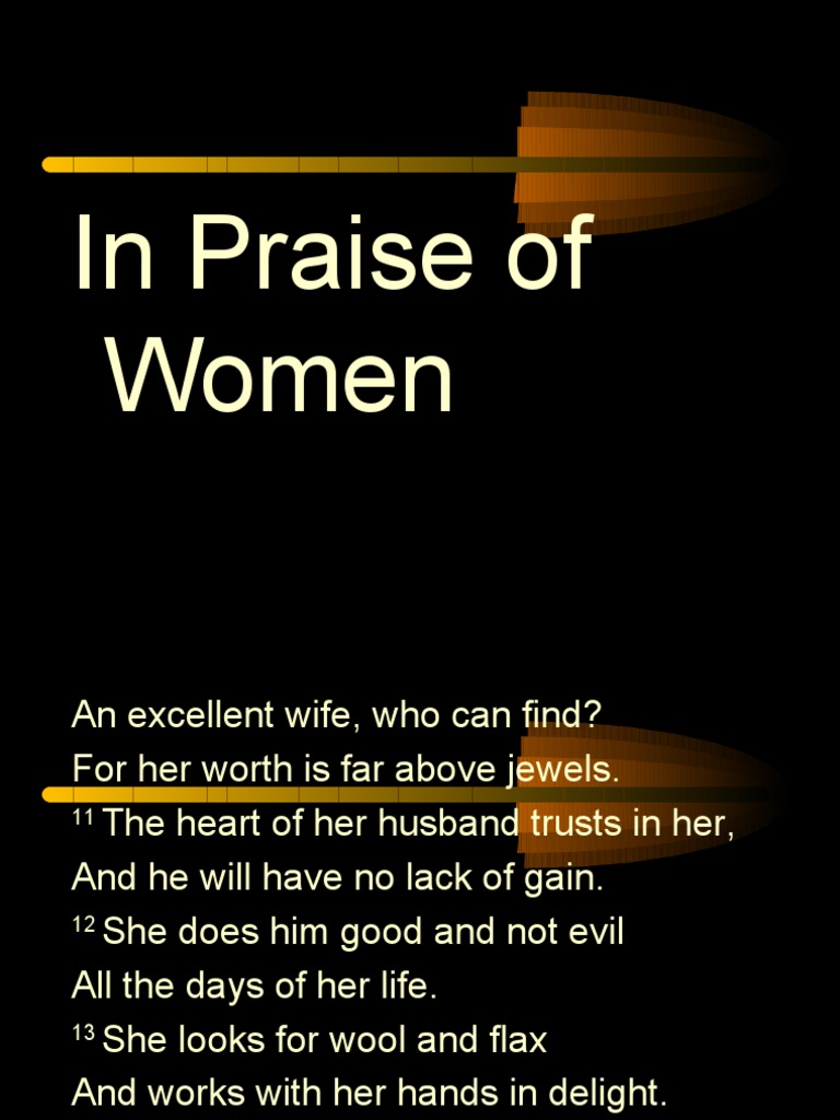 In Praise of Women | PDF | Adam | Eve