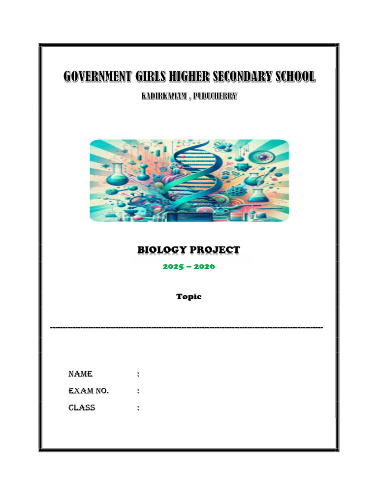 Project Front Page XII-B BM 2025 2026 | PDF