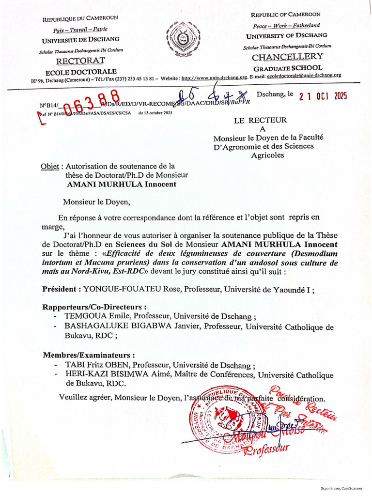 Autorisation de Soutenance Publique | PDF