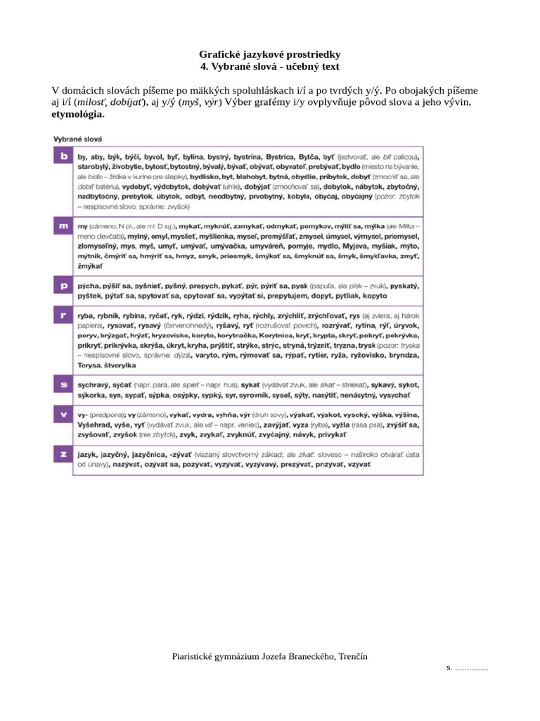 4 - Vybrané Slová - Učebný Text | PDF