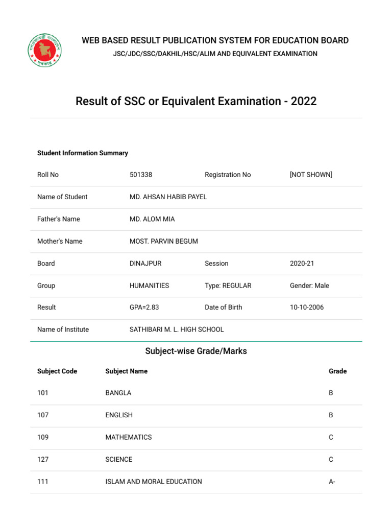 Web Based Result Publication System For Education Board | PDF