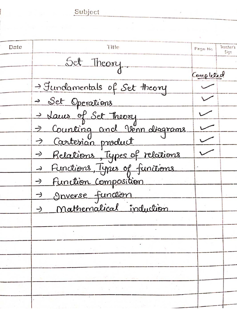 Unit 1 Set Theory | PDF