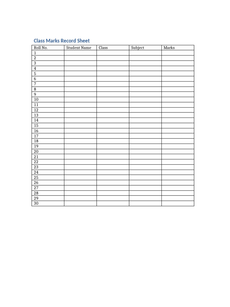 Student Marks List | PDF