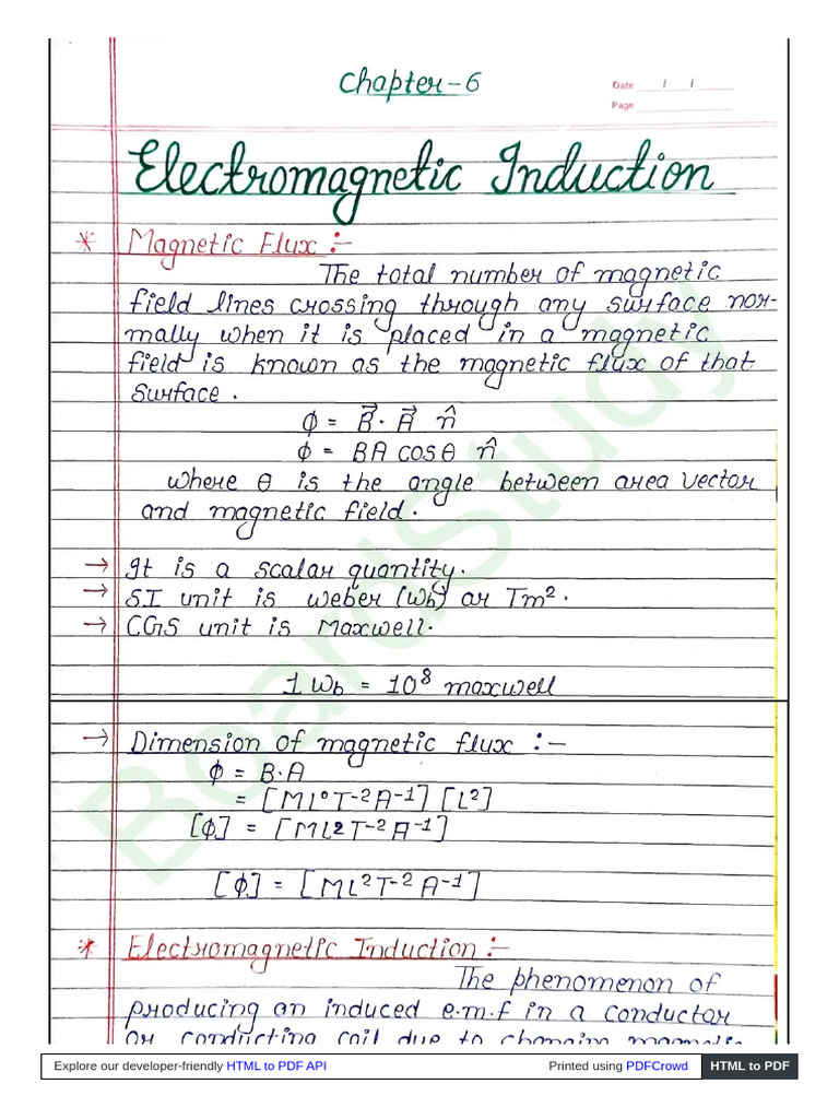 Boardstudy in Class 12 Physics Chapter 6 Electromagnetic Ind | PDF