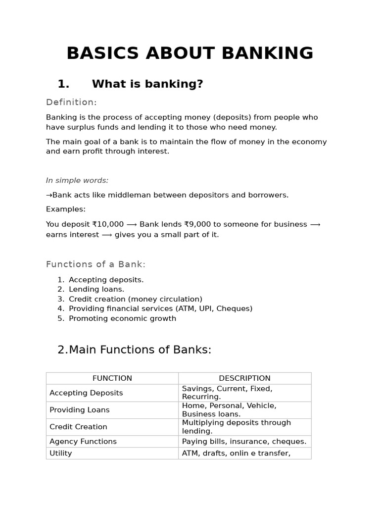 Banking Notes | PDF | Banks | Money