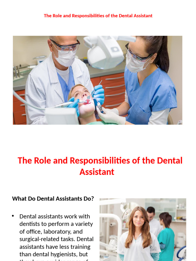 Dental Assistant Roles and Duties Explained | PDF | Human Tooth ...