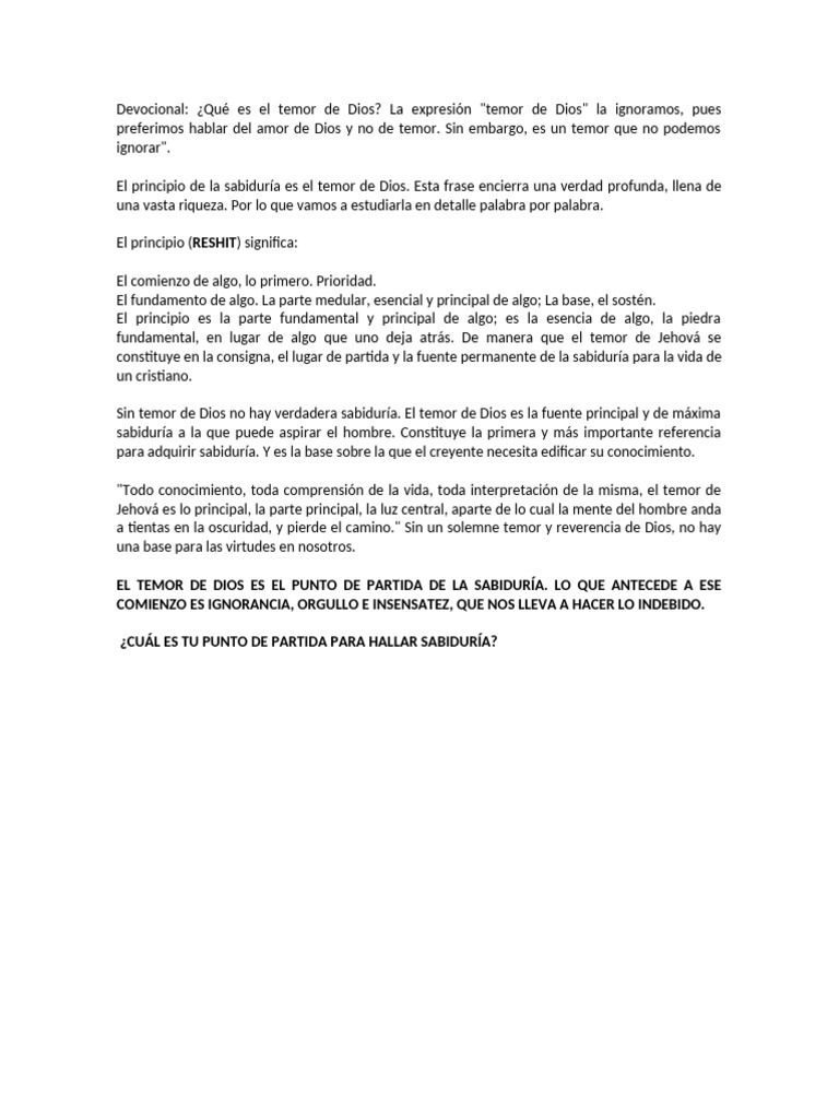 Plan Temor de Dios | PDF