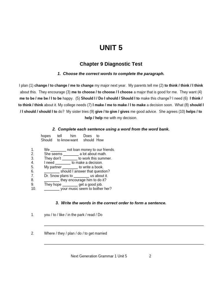 NGG1 Chapter9 Diagnostic | PDF