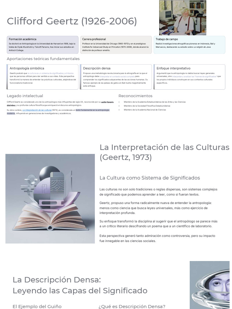 Legado de Clifford Geertz en Antropología | PDF | Educación en artes ...