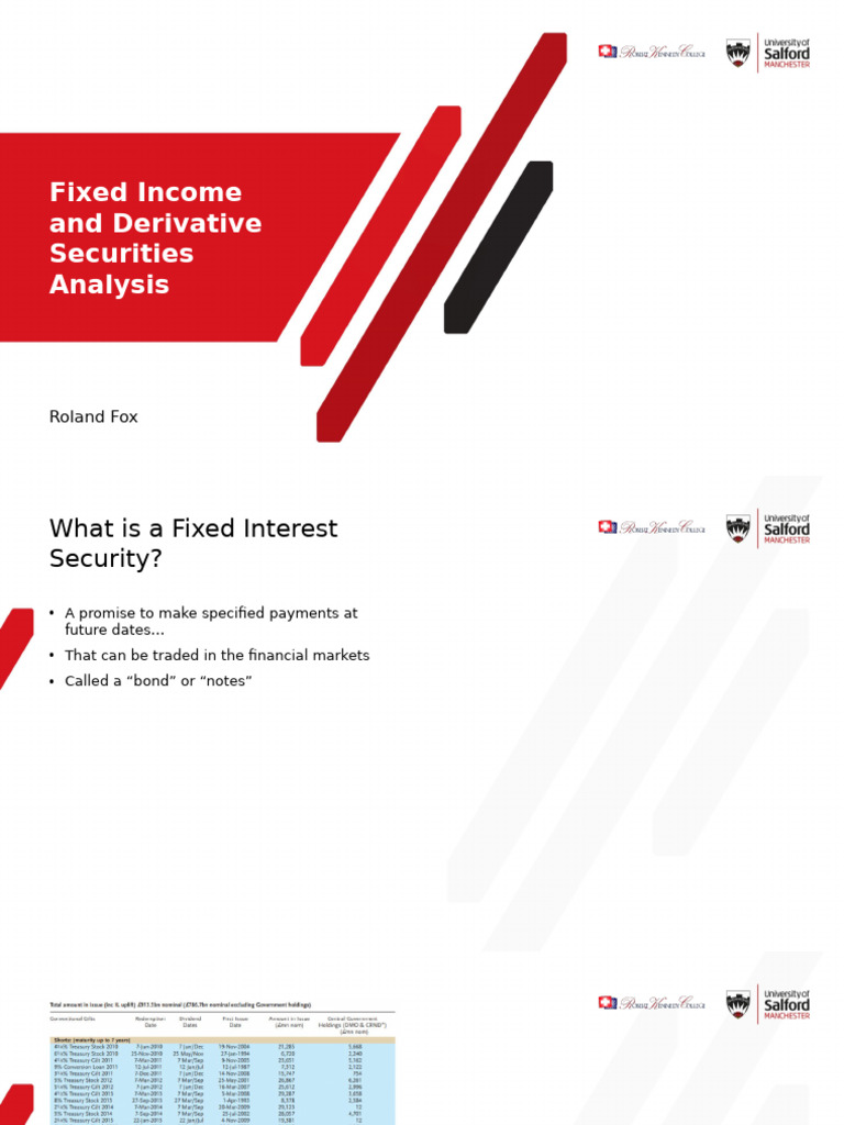 Unit 4 - What Is A Fixed Income Security | PDF