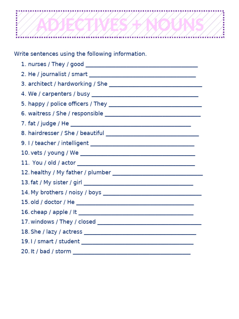 Homework Adjectives | PDF