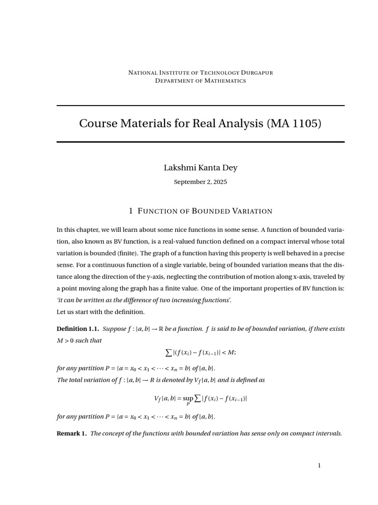 Functions of Bounded Variation Explained | PDF | Function (Mathematics ...