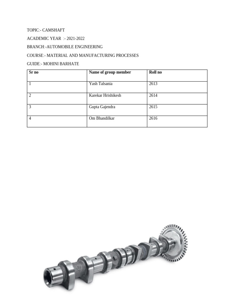 MMP MICRO-PROJECT 2yr 2021-22 | PDF | Propulsion | Rotating Machines
