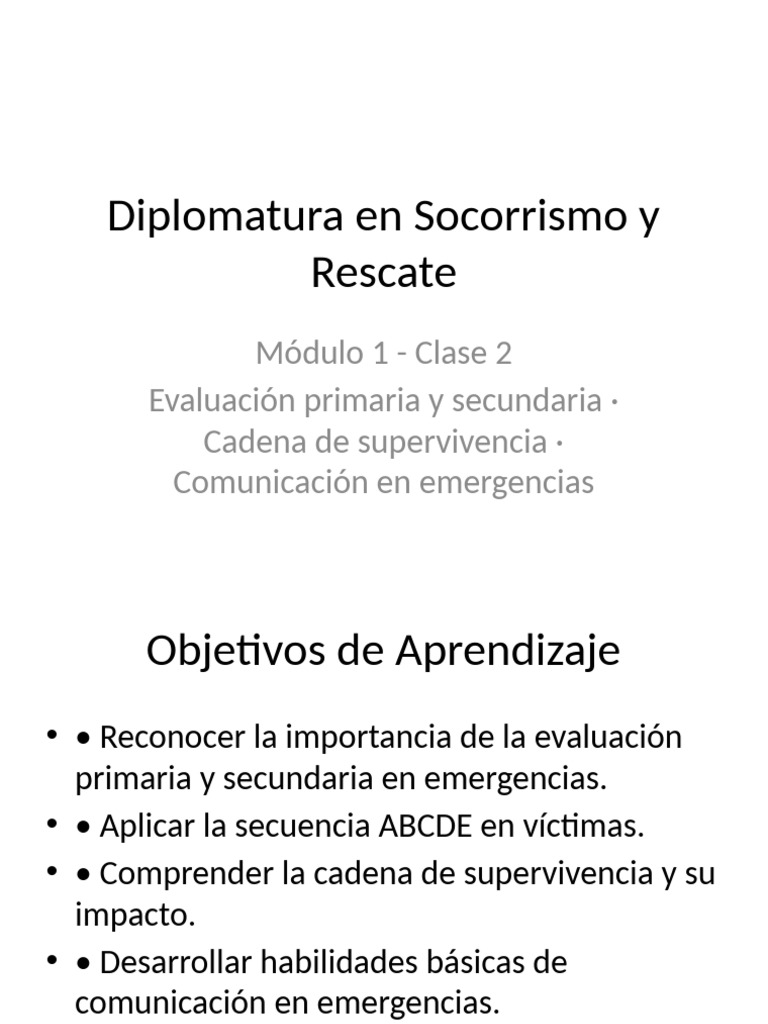 Clase 2 Modulo 1 Socorrismo | PDF