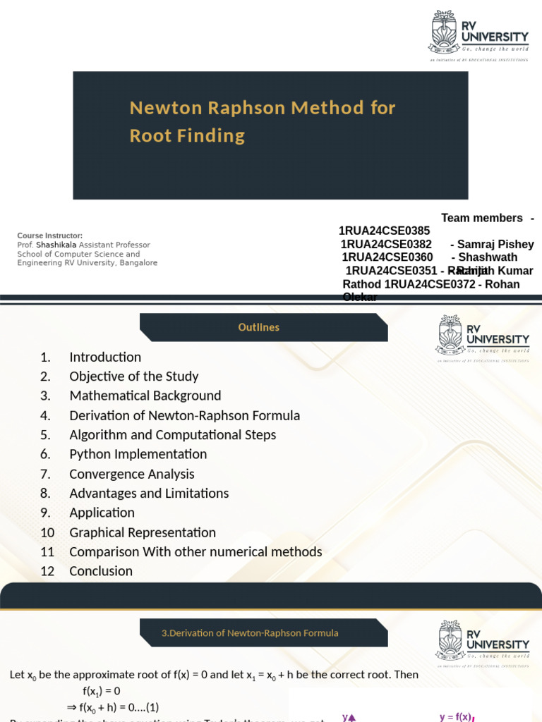 Newton Raphson Method For Root Finding | PDF | Analysis | Algorithms And Data Structures
