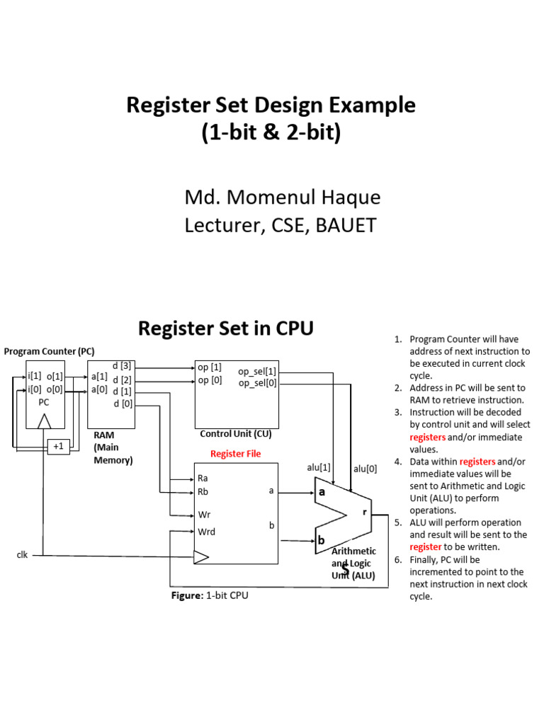 Lecture 8 - RF - Memory 2 - Register Set Design Example (1-Bit - 2-Bit) | PDF | Digital ...