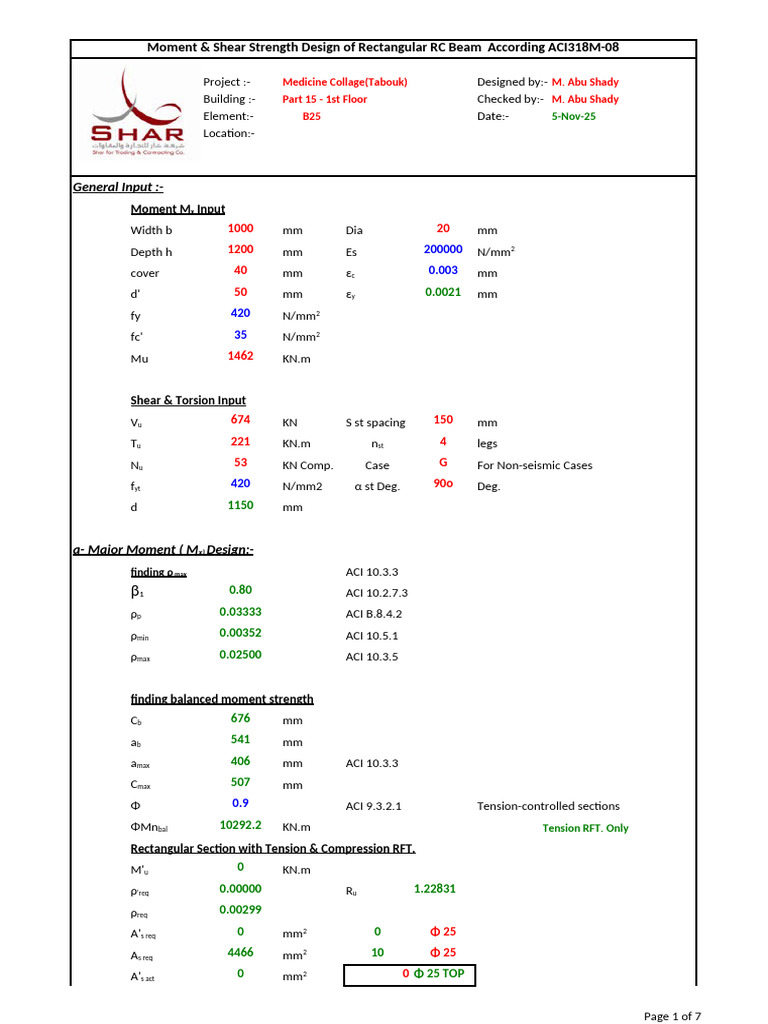 RC Beam Design: Moment & Shear Analysis | PDF | Mechanical Engineering ...