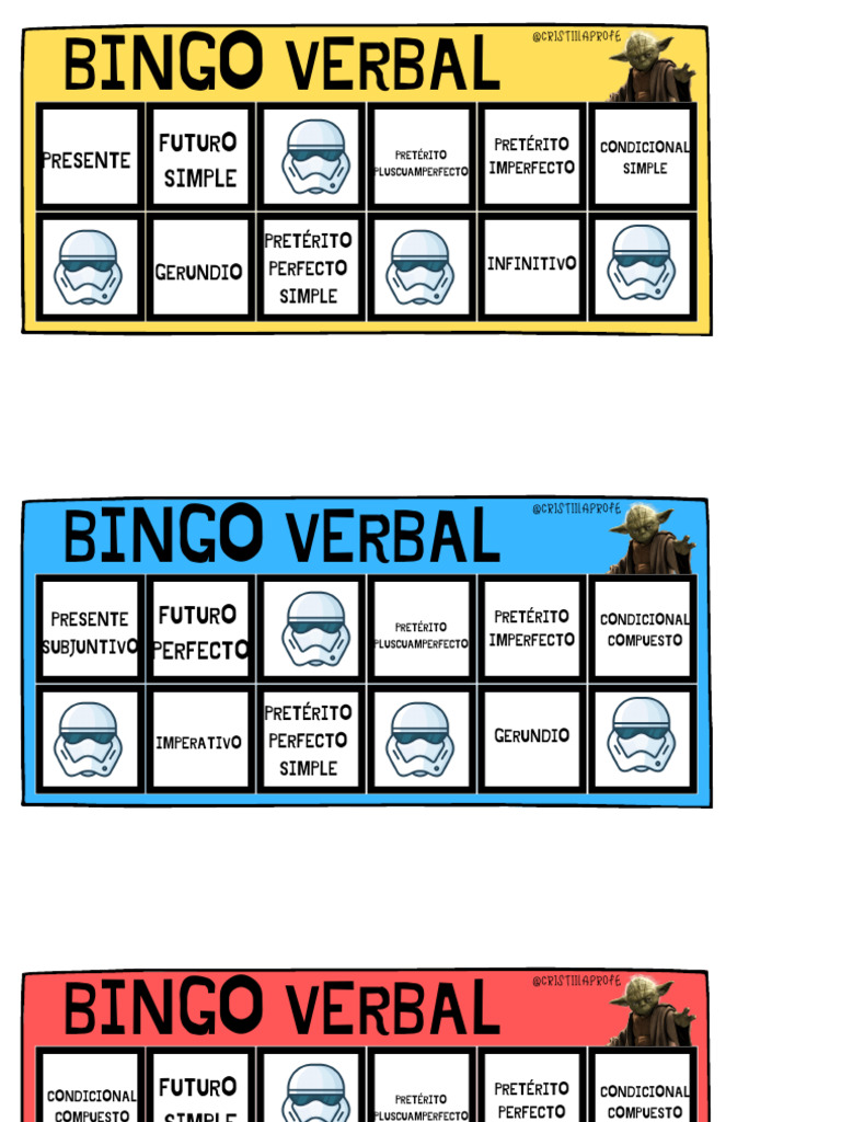 Bingo Verbal | PDF | Verbo | Morfología