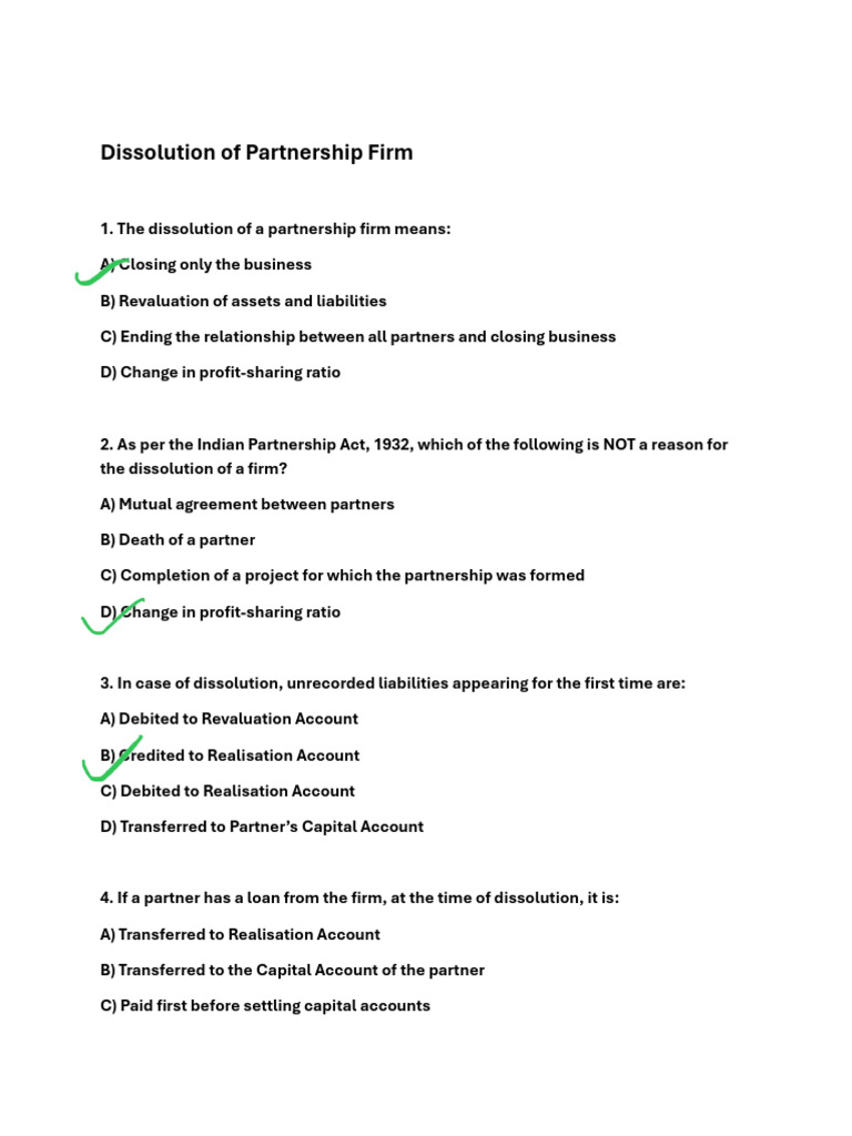 Partnership Firm Dissolution Guide | PDF | Debits And Credits ...