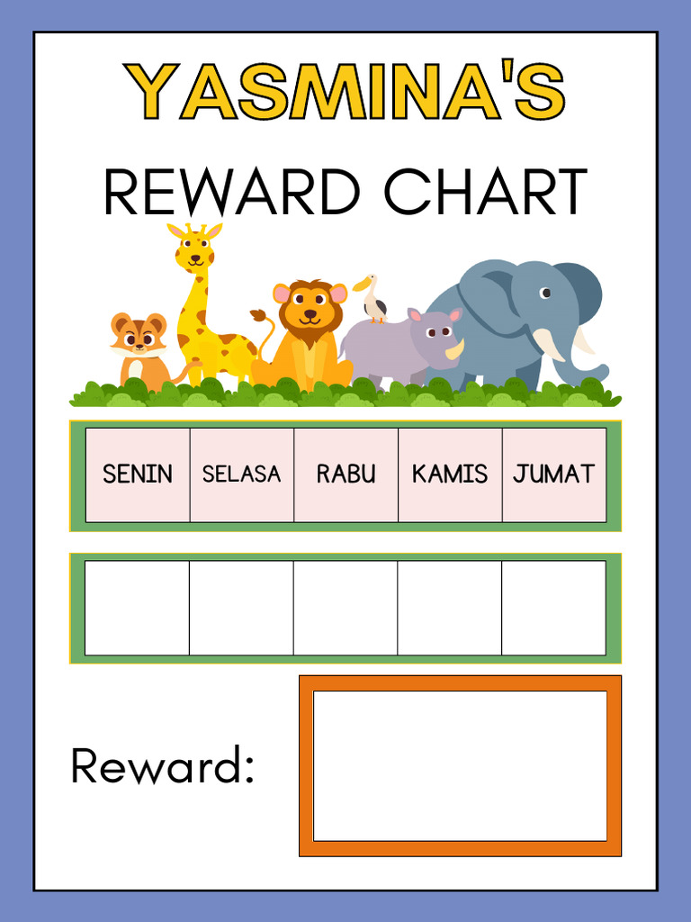 Zoo Animals Reward Chart in Colorful Cartoon Style - 20251021 - 150232 ...
