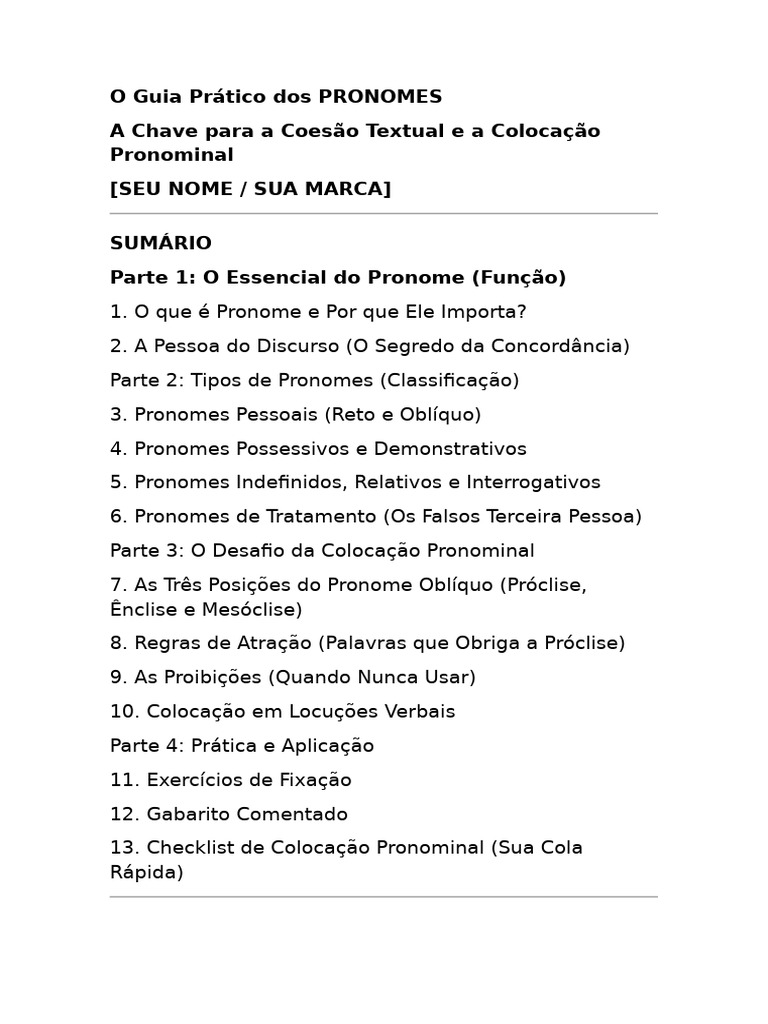 O Guia Prático Dos PRONOMES | PDF | Pronome | Unidades semânticas