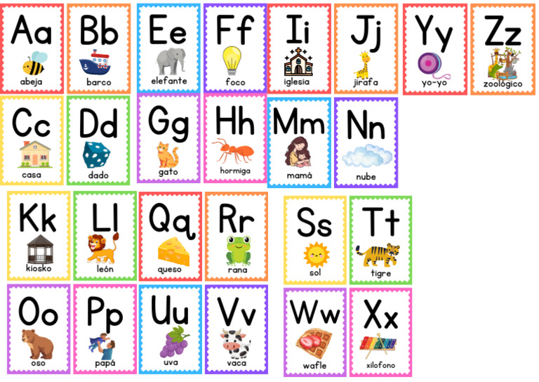 Colorful Bold Illustrative Alphabet Flashcard.pdf | PDF