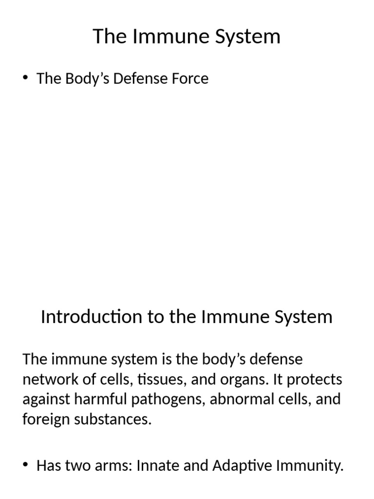 The Immune System Presentation | PDF | Immune System | Lymphatic System